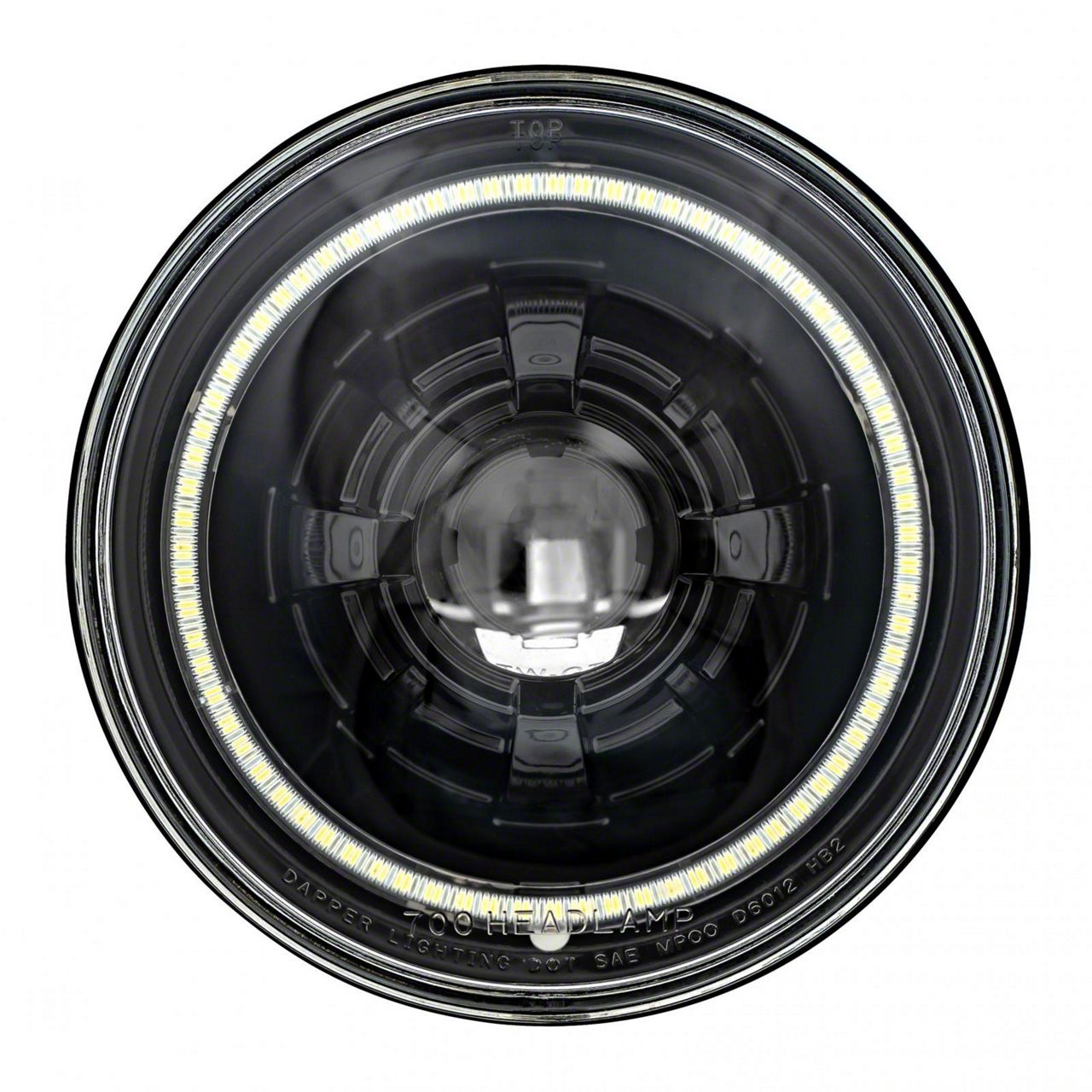 Ecklers 7-Inch LED Headlight with Classic Switchback Halo; Black ...