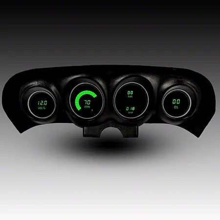 Ecklers LED Digital Gauge Panel; Green (69-70 Mustang)