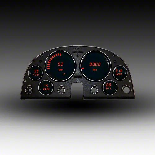 Ecklers LED Digital Gauge Panel; Red (63-67 Corvette C2)