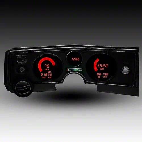 Ecklers LED Digital Gauge Panel; Red (1969 Chevelle)