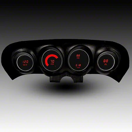Ecklers LED Digital Gauge Panel; Red (69-70 Mustang)