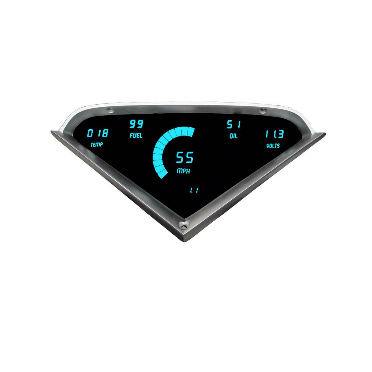 Ecklers LED Digital Gauge Panel; Teal (55-59 Chevrolet/GMC Truck)