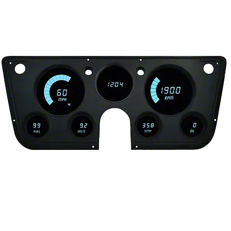 Ecklers LED Digital Gauge Panel; Teal (67-72 Blazer, C10, C20, Jimmy ...