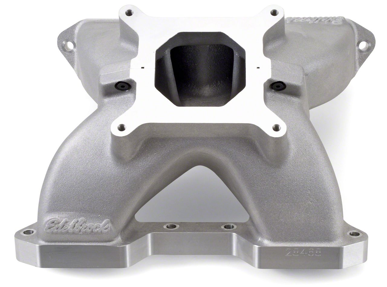 Ecklers Edelbrock 28468 2-Piece Manifold; 18-Deg. Sbc Dirt Late Model ...
