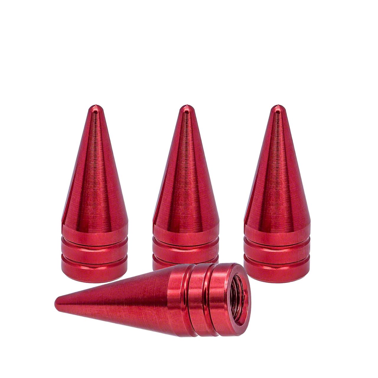 Ecklers Red Spike Valve Caps; 4-Pack (Universal; Some Adaptation May Be ...