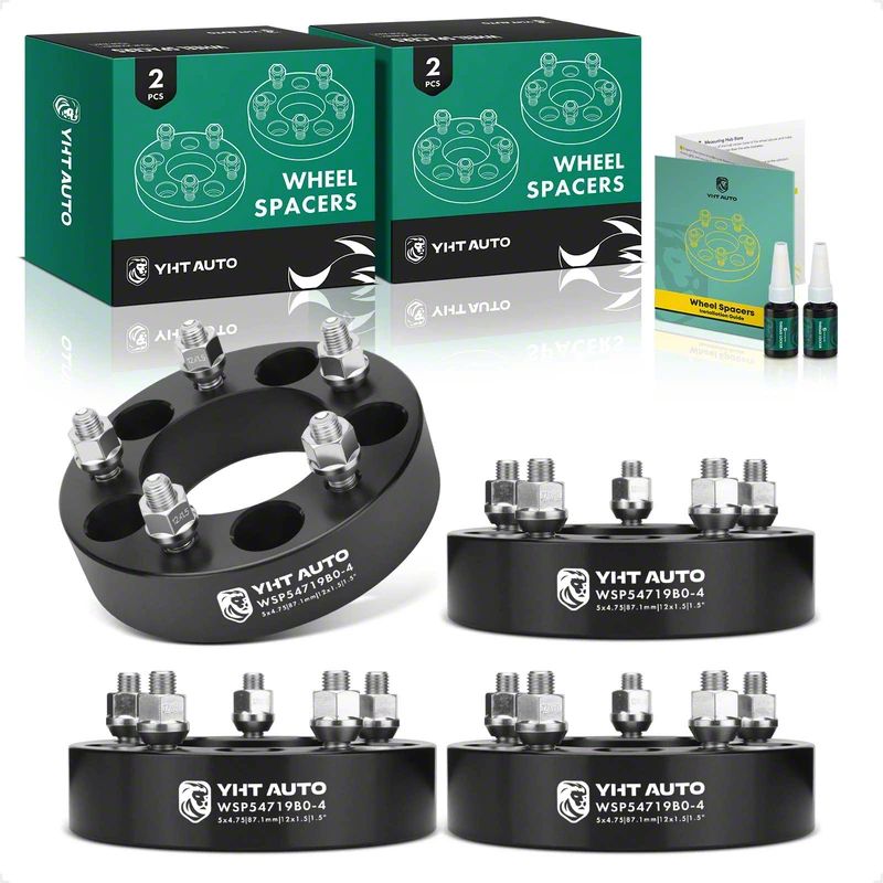 Ecklers 1.50-Inch 5-Lug Wheel Spacers; Black; Set of Four (84-96 ...
