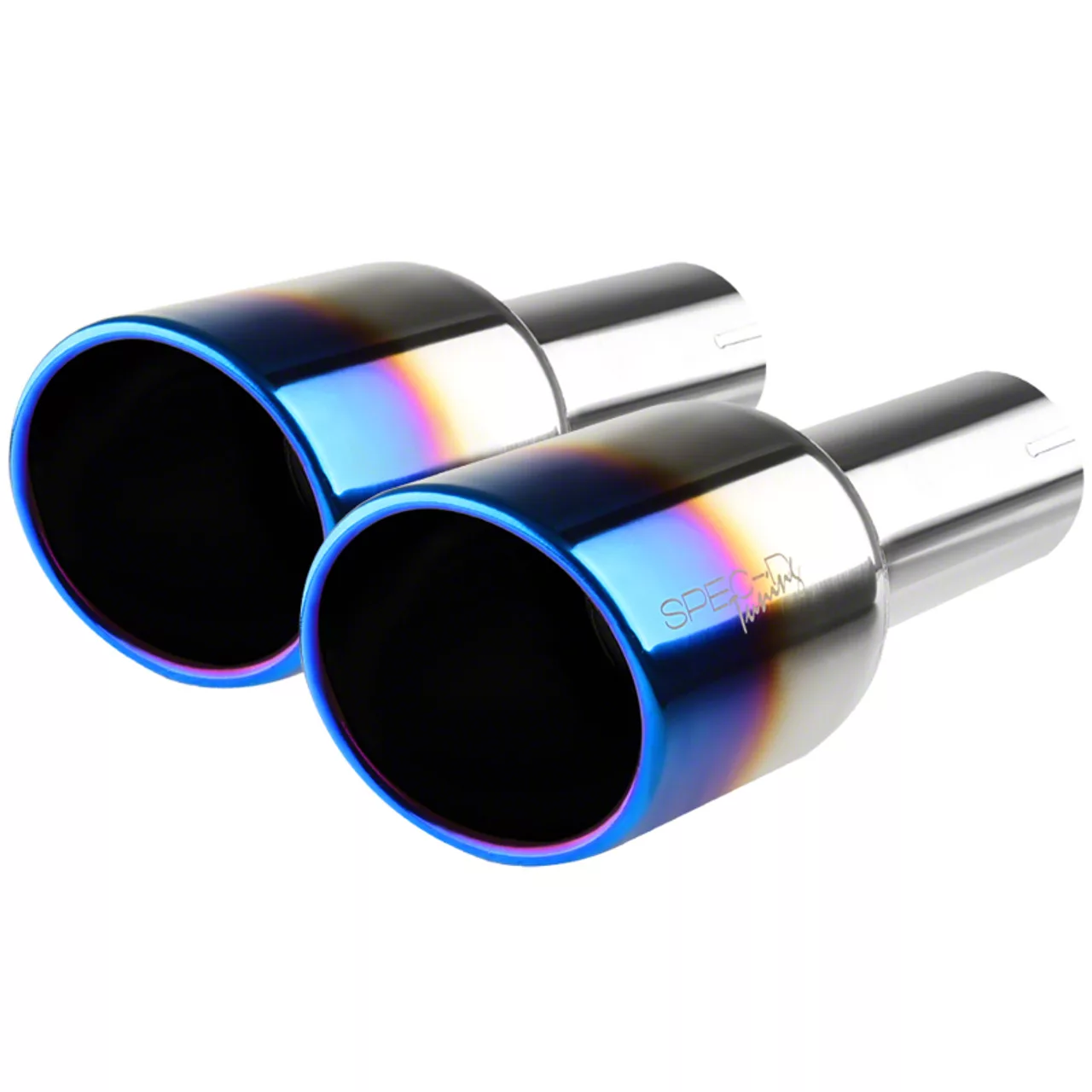 Ecklers Angled Cut Round Exhaust Tips; 4-Inch; Burnt Blue Tip (Fits 2. ...