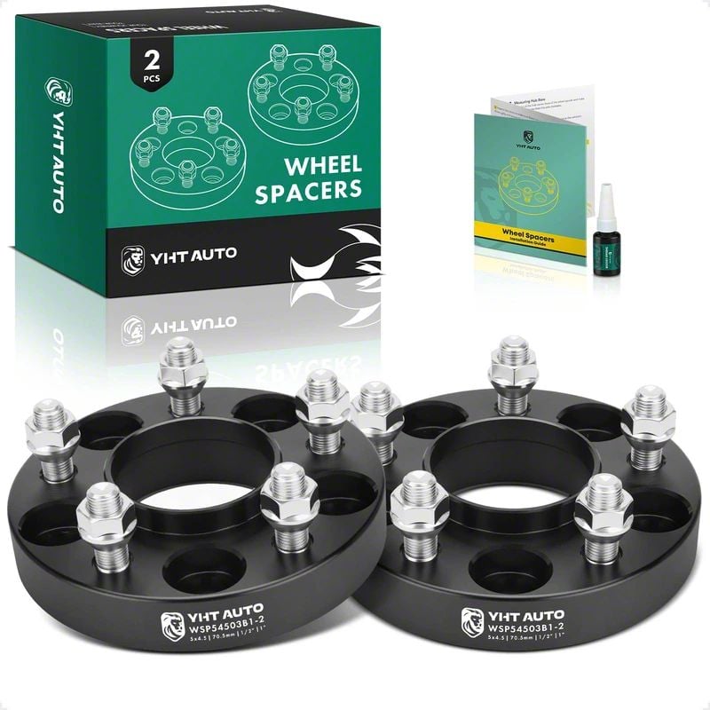 Ecklers 1-Inch 5-Lug Wheel Spacers; Black; Set of Two (64-73 Mustang)