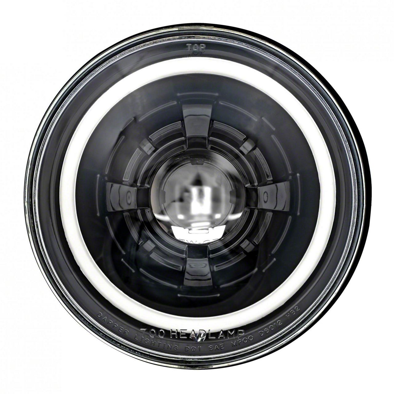 Ecklers 7-Inch LED Headlight with HDR Red Halo; Black Housing; Clear ...
