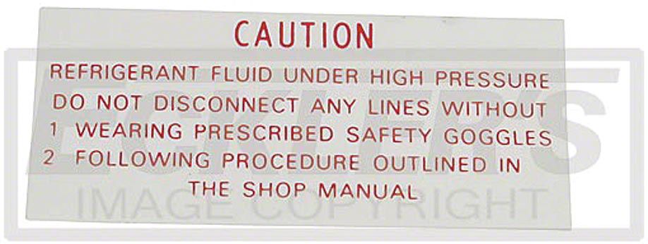 Ecklers El Camino Air Conditioning Compressor Decal, Frigidaire ...