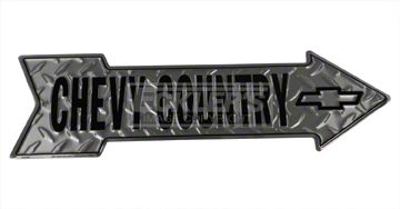 Ecklers Chevy Country Diamond Plate Aluminum Arrow Sign