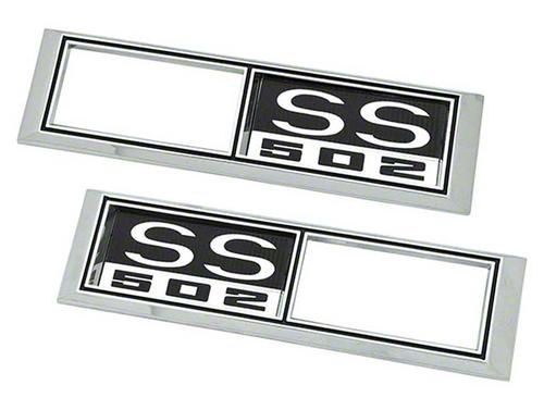 Ecklers Front Side Marker Bezels with SS 502 Logo; Chrome with Black ...