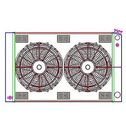 Ecklers ComboUnit CrossFlow Radiator for LS Engines; 2-Row (69-71 ...