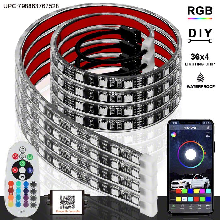 Ecklers Flexible LED Strip Interior Lighting Underglow Lighting Kit; 24 ...
