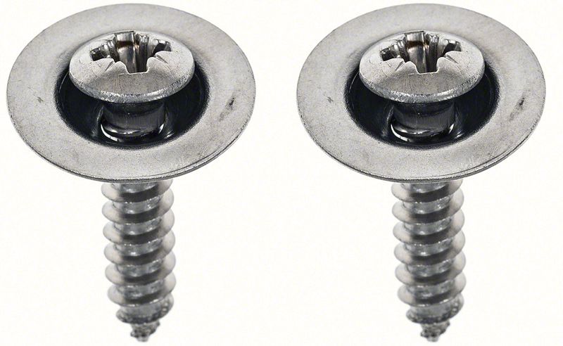 Ecklers Rear License Plate Screws; Pair (93-02 Firebird)