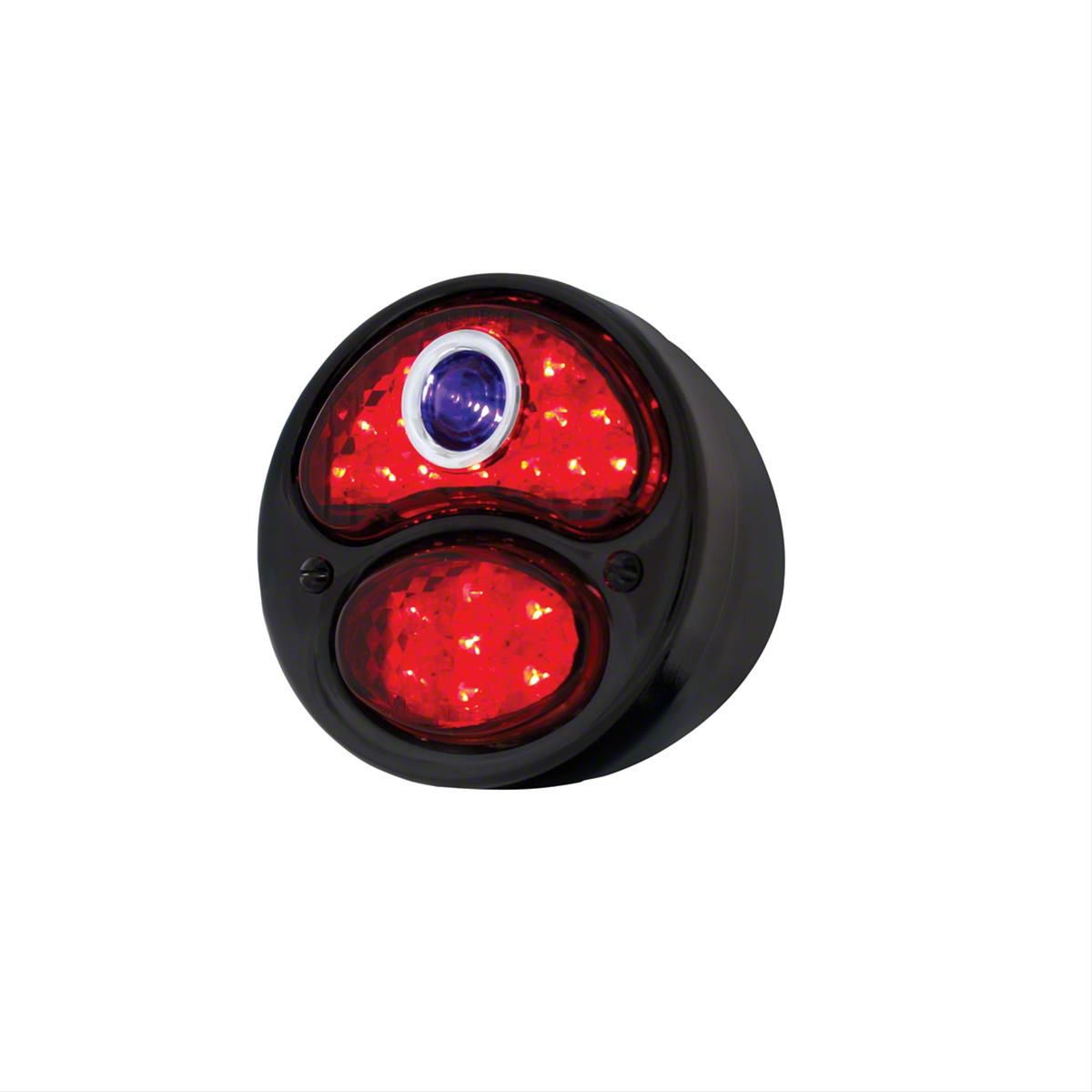 Ecklers 12-Volt LED Tail Light; Black Housing; Red Lens with Blue Dot ...