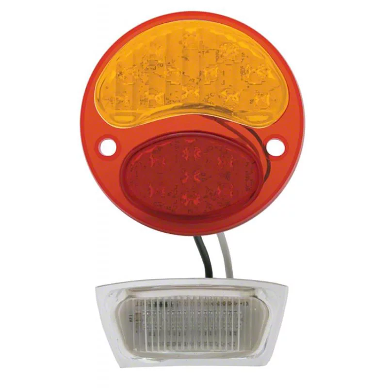 Ecklers 6-Volt LED Tail Light; Red and Amber Lens; Driver Side (28-31 ...