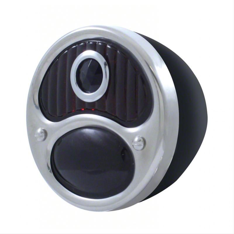 Ecklers 6-Volt Tail Light; Black Housing; Red with Blue Dot Lens ...