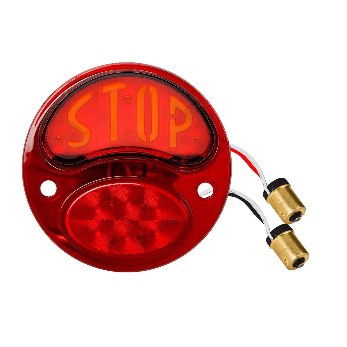Ecklers LED Stop Script Tail Light; Amber/Red Lens (28-31 Model A)