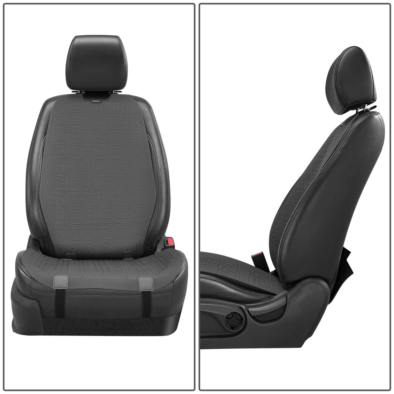 Ecklers Protex Plus Series Front Seat Covers; Dark Gray/Black ...