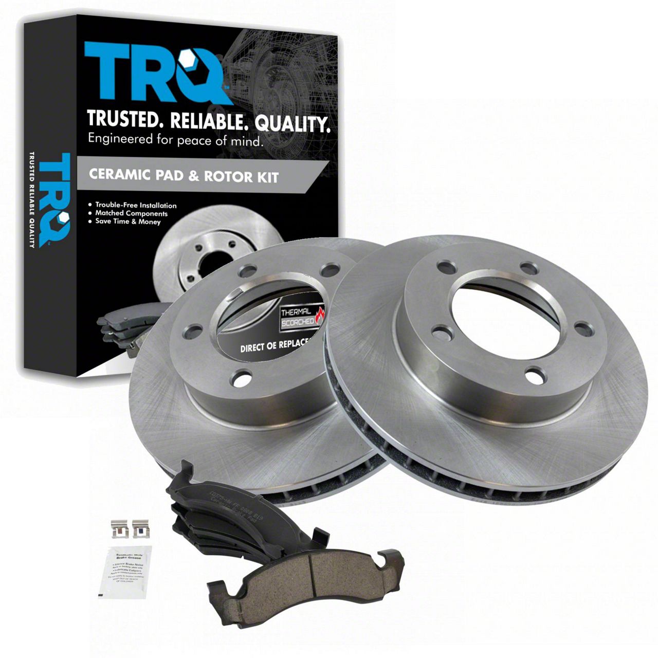 Ecklers Ceramic 5-Lug Brake Rotor and Pad Kit; Front (87-93 4WD F-150 w ...