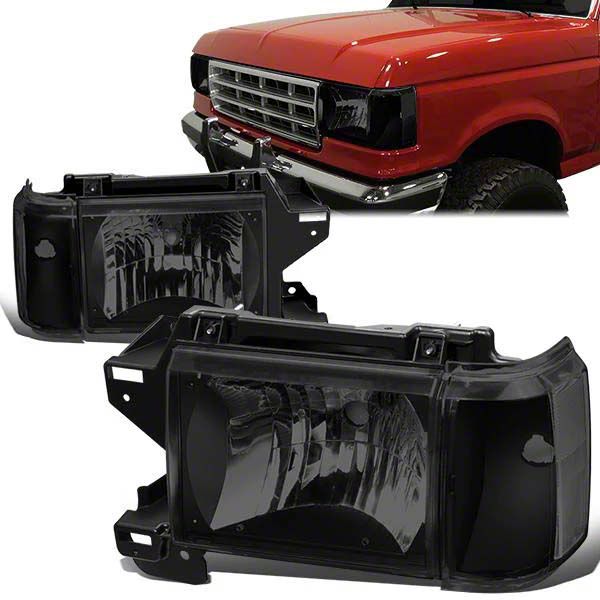 Ecklers Factory Style Headlights with Clear Corners; Black Housing ...
