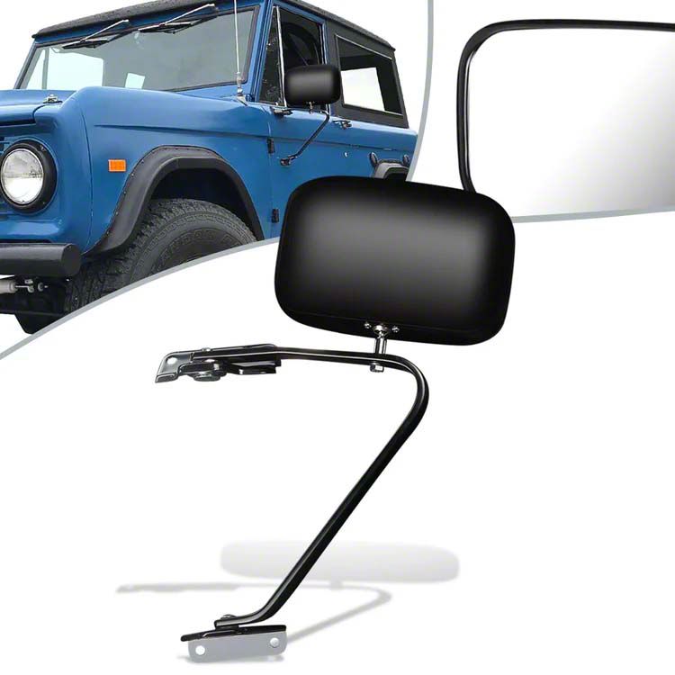 Ecklers OE Style Manual Mirror; Black; Driver Side (80-97 F-100, F-150 ...