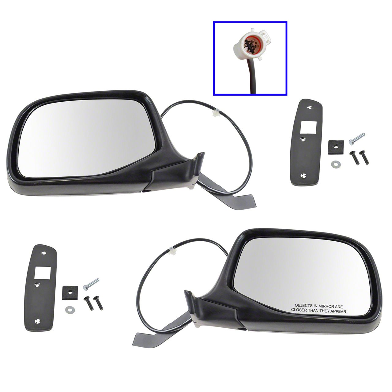 Ecklers Power Mirrors; Chrome and Black (92-97 F-150, F-250, F-350)