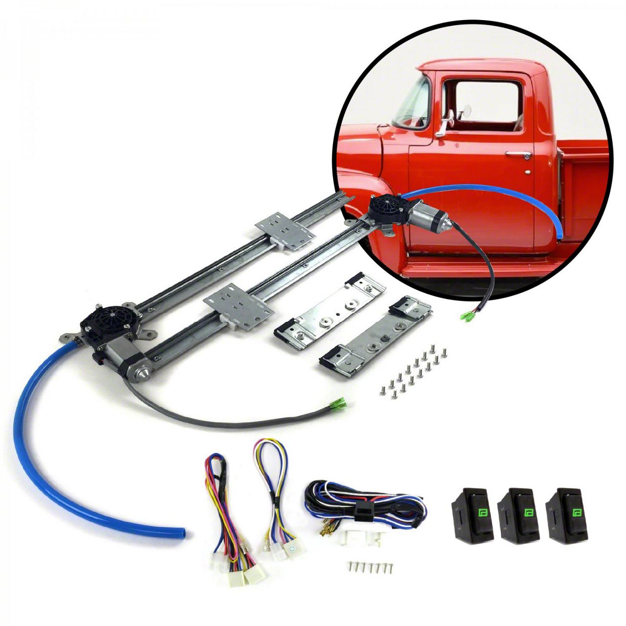 Ecklers Power Window Regulator Kit with Switches (53-56 F-100)
