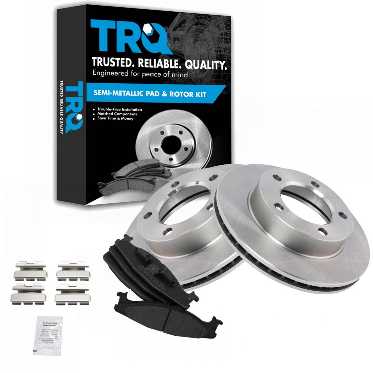 Ecklers Semi-Metallic 5-Lug Brake Rotor and Pad Kit; Front (94-96 4WD F ...