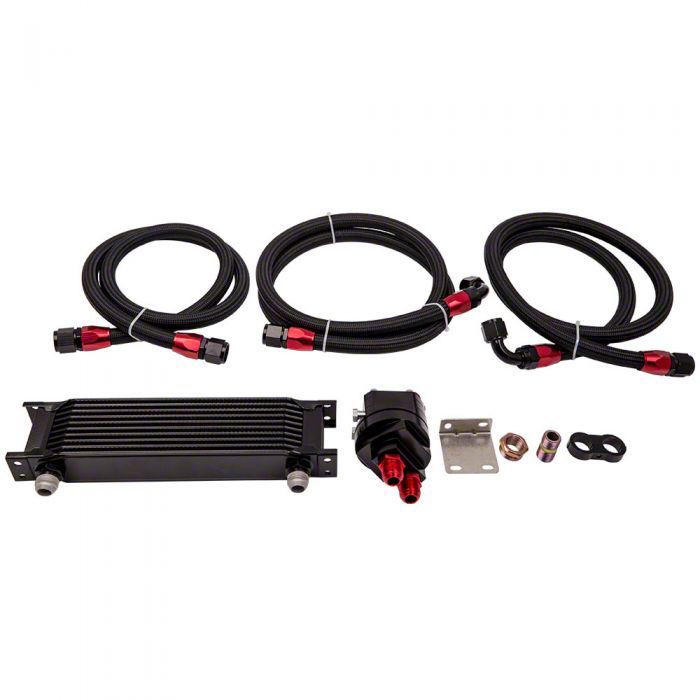 Ecklers Universal Engine Oil Cooler with Oil Filter Relocation Kit; 10 ...