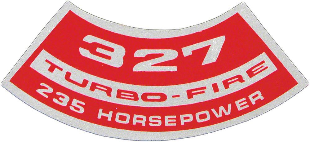 Ecklers Full Size Chevy Air Cleaner Decal, 327ci/235hp, Turbo-Fire,1969