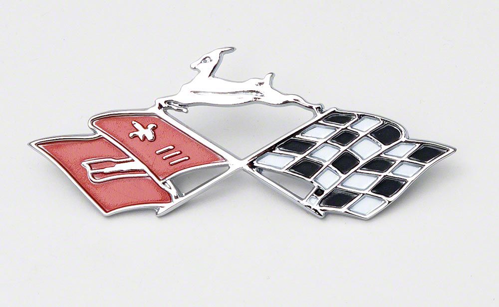 Ecklers Console Shift Plate Emblem, Crossed-Flags, Impala SS (61-62 Impala)