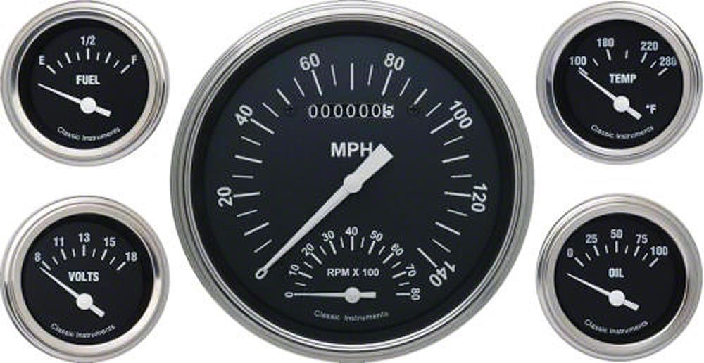 Classic Instruments Ecklers Full Size Chevy Custom Gauge Set, Black ...