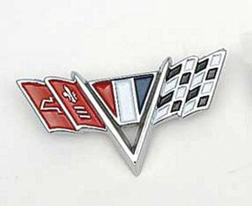 Ecklers Full Size Chevy Front Fender Crossed-Flags Emblems, 327ci ...