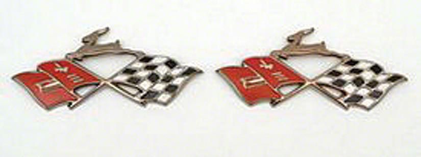 Ecklers Rear Quarter Panel Crossed-Flags Emblems (1959 Impala)