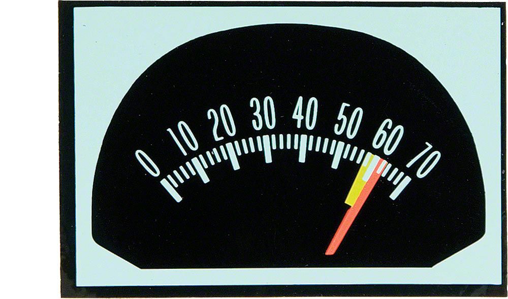 Ecklers Tachometer Face Decal,7000 RPM/6200 Red Line,63-64