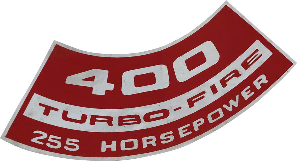 Ecklers Full Size Chevy Turbo-Fire Air Cleaner Decal, 400ci/255hp (1970 ...