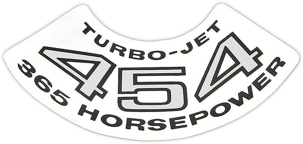 Ecklers Full Size Chevy Turbo-Jet Air Cleaner Decal, 454ci/365hp (1970 ...