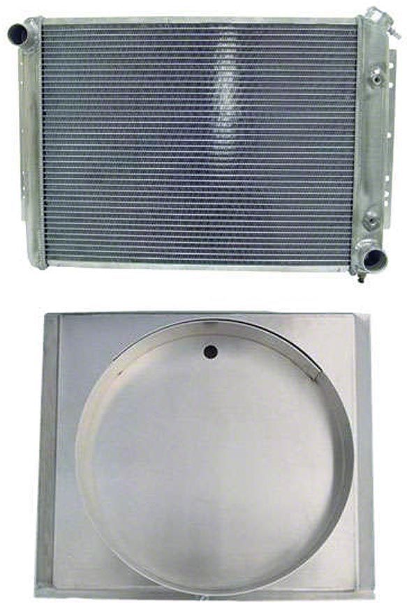 Ecklers Radiator & Shroud , Alum Cflow, Dr Side Top Inlet, 1959-1970