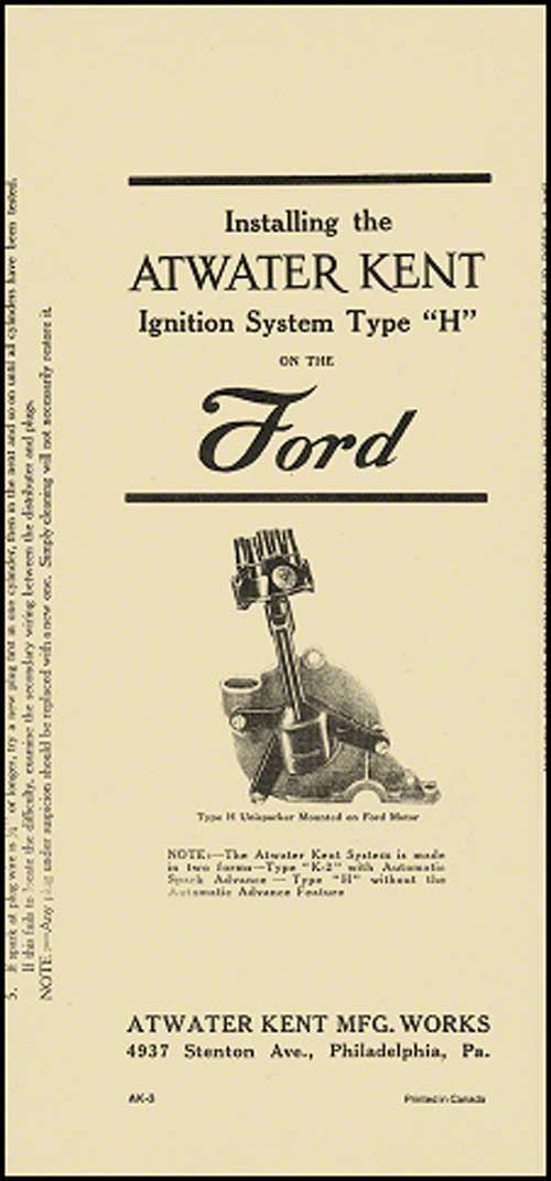 Ecklers 09-27/instructions/atwater Kent Ignition/type H