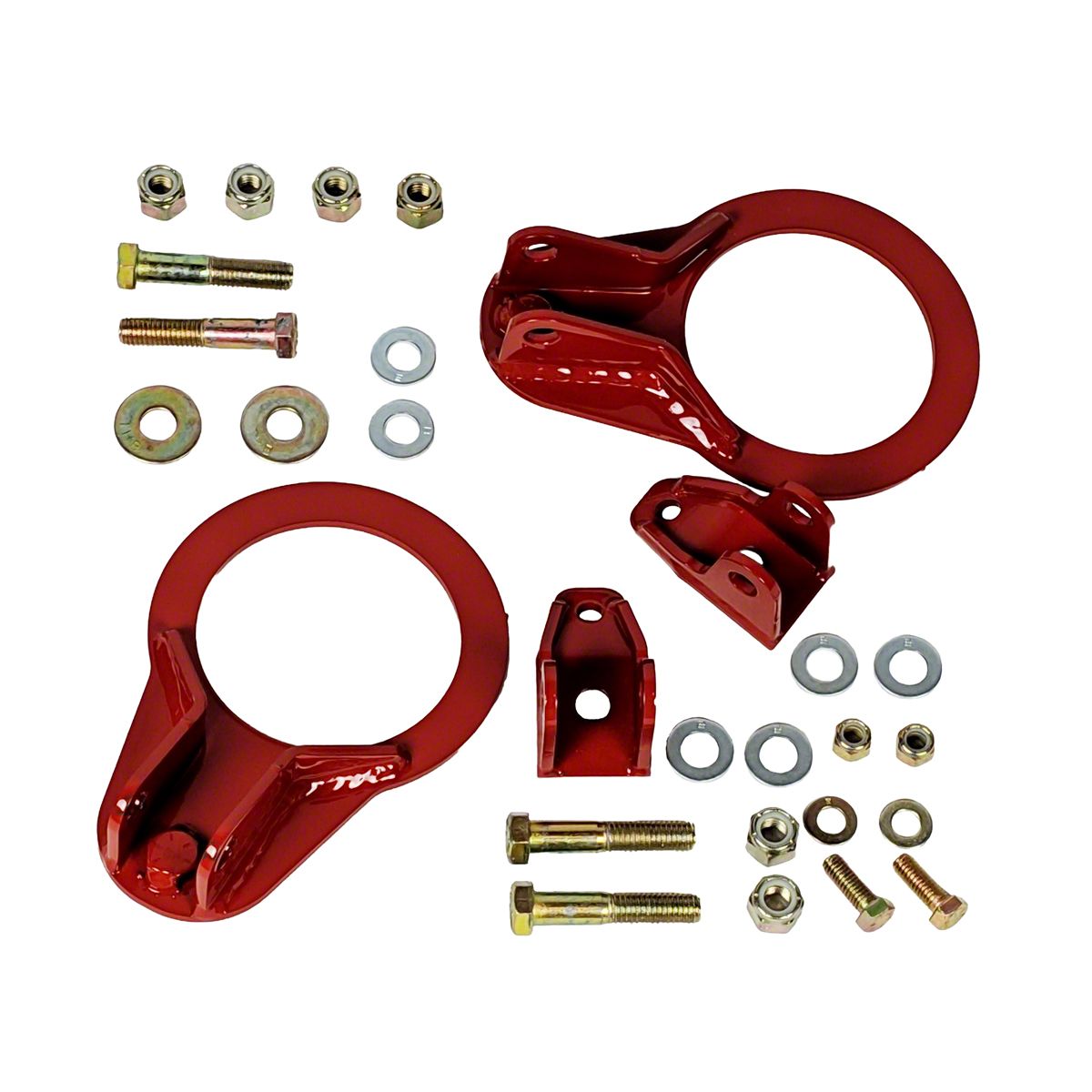 J&M Ecklers Rear Upper and Lower Coil-Over Bracket Kit; Red 20300R (82 ...
