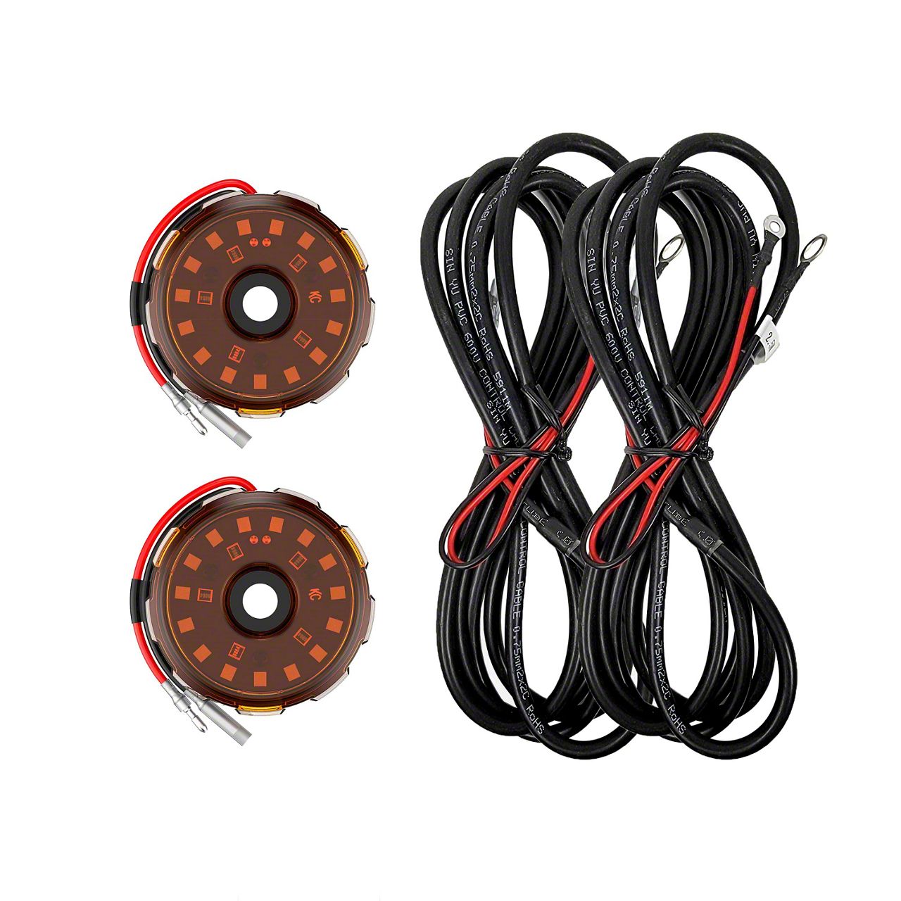 KC HiLiTES Ecklers Two-Light Add-On Cyclone V2 Kit; Amber; 2.50-Meters ...