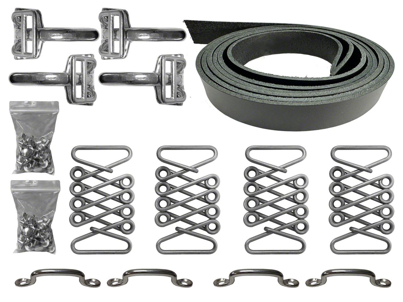 LimeWorks Ecklers Vintage Hot Rod Hood Strap Stainless Steel Kit; Blue ...