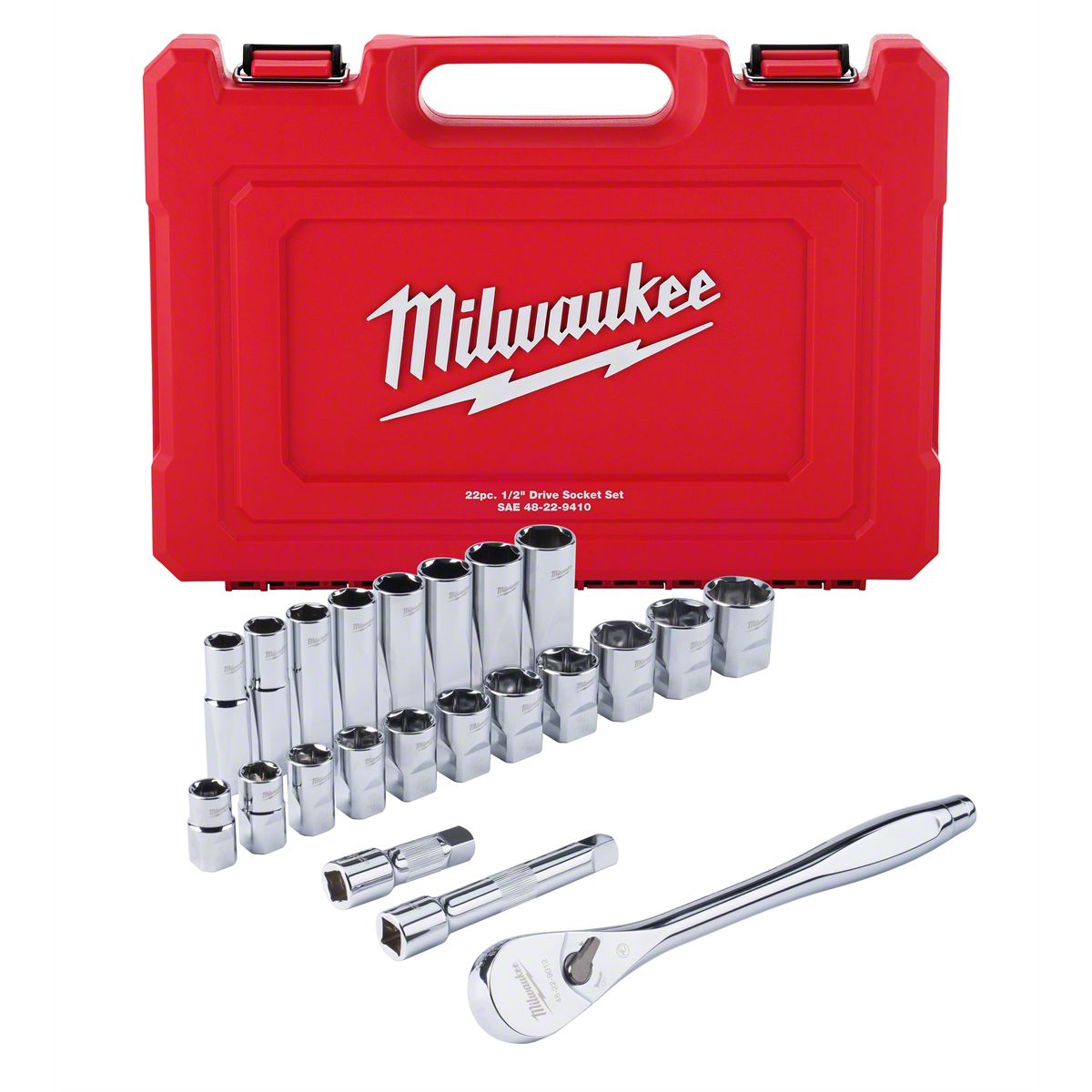 Milwaukee Tool Universal EK 1/2-Inch Drive SAE Ratchet and Socket Set ...