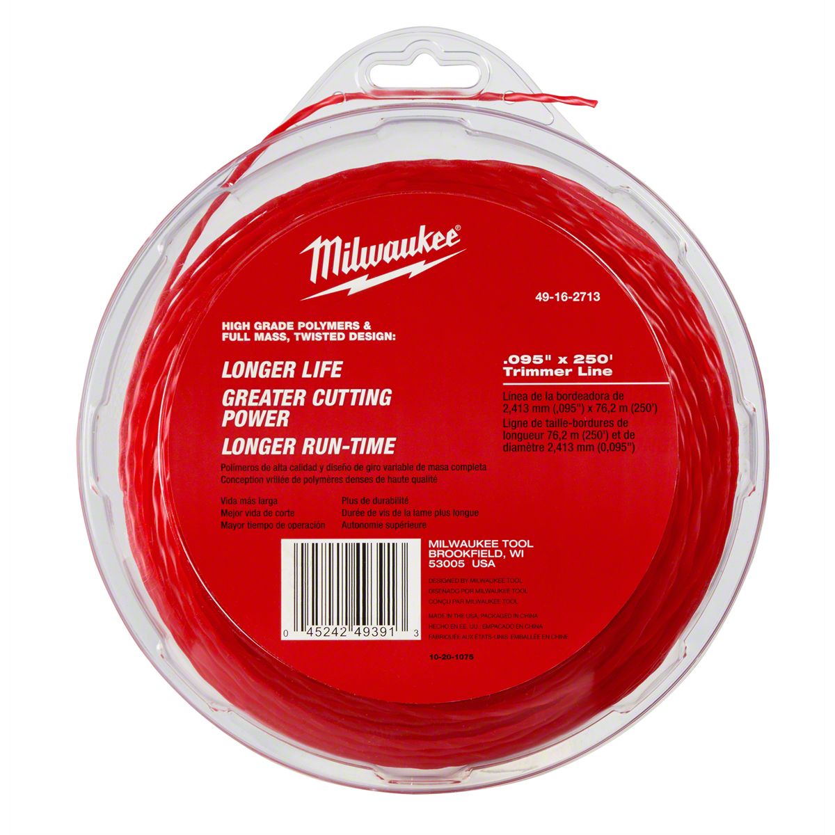 Milwaukee Tool Universal EK Brush Grass Landscaping Trim Line; .095 ...