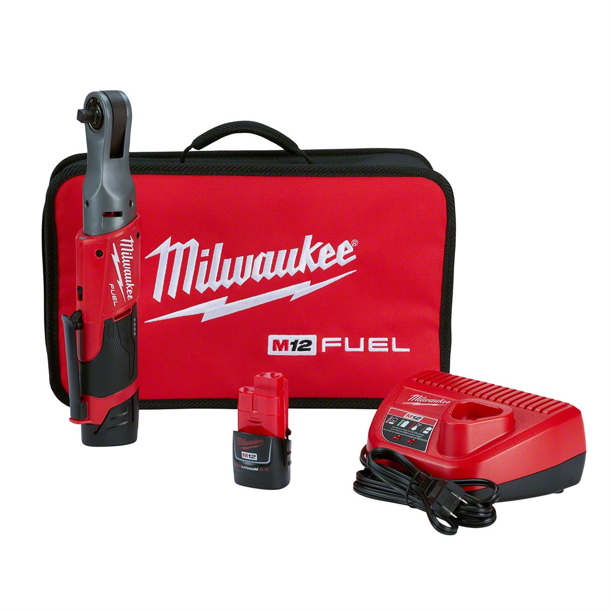 Milwaukee Tool Universal EK M12 FUEL 3/8-Inch Ratchet 2 Battery Kit ...