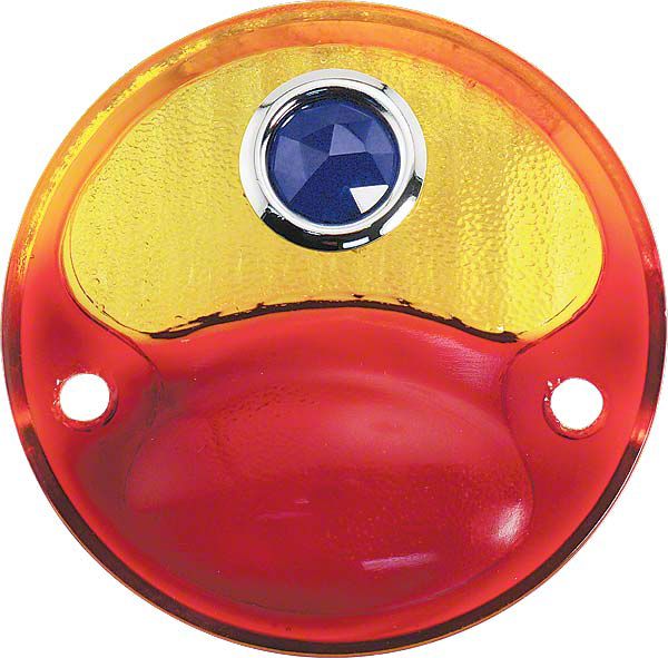 Ecklers Half Amber/ Half Red Glass Lens With Blue Dot (1928-1931 Model A)