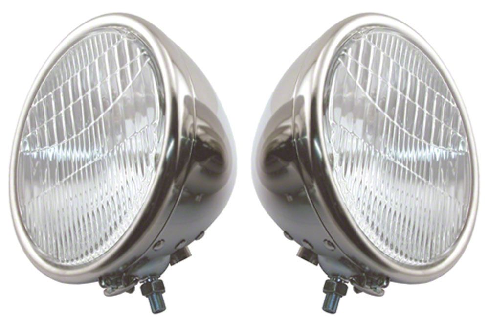 Ecklers Script 28-29 Ss 12v 2 Bulb Hal Headlight/ Fluted Lens