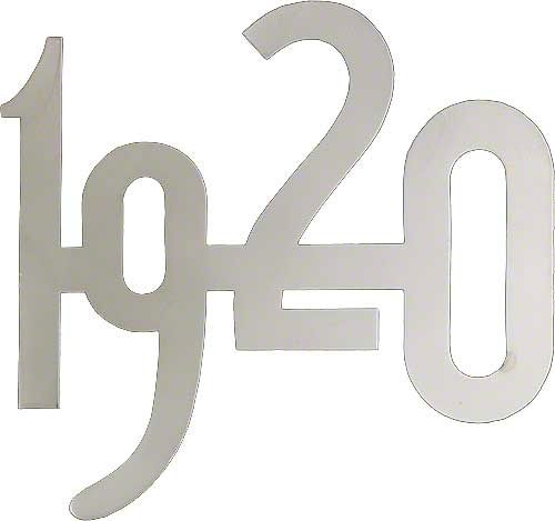 Ecklers Radiator Year Script - 2 High - Chrome-Plated Brass (1920 Model T)